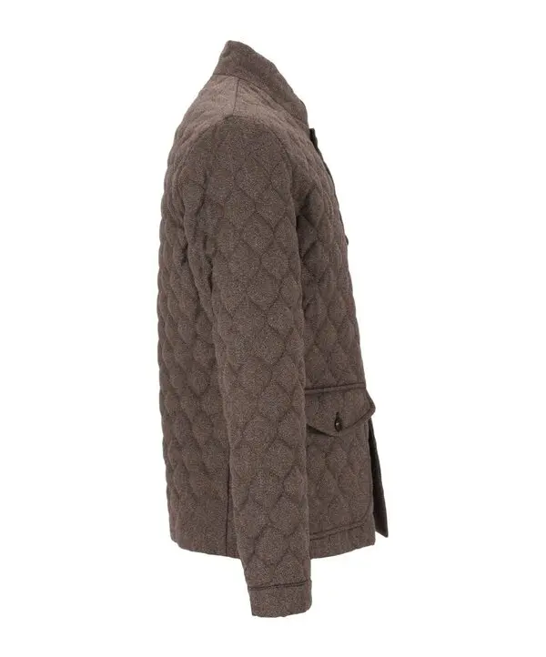 Emporio Armani Diamond-quilted Jacket With Horn Button Front