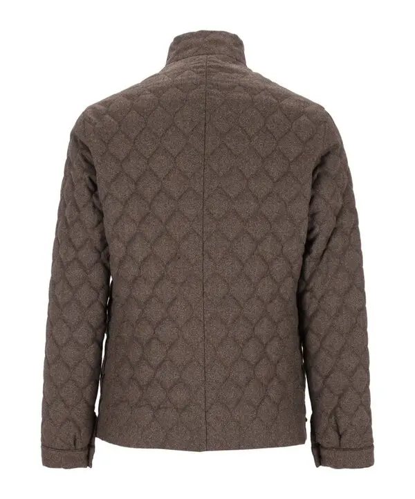 Emporio Armani Diamond-quilted Jacket With Horn Button Front