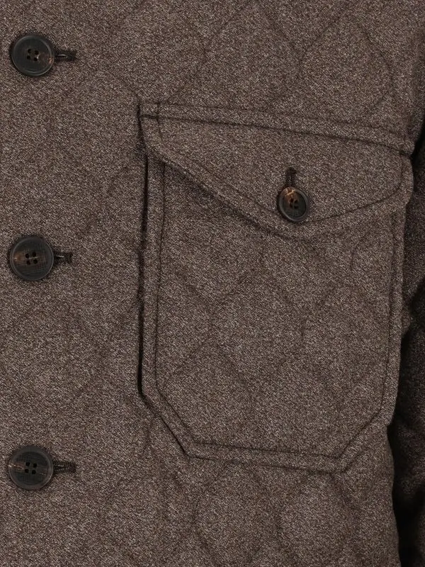 Emporio Armani Diamond-quilted Jacket With Horn Button Front