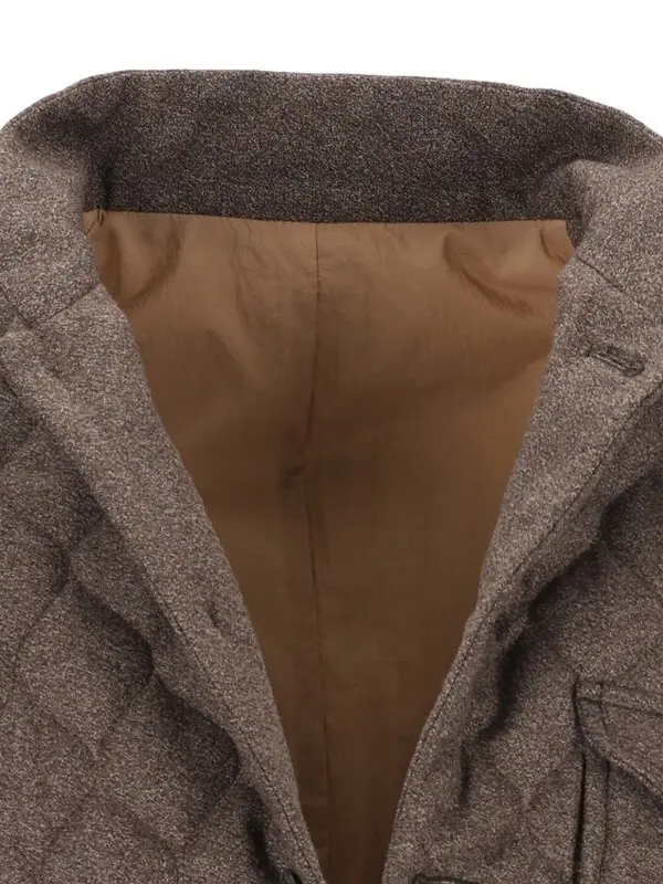 Emporio Armani Diamond-quilted Jacket With Horn Button Front