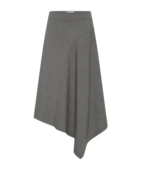 ST. AGNI Curved Patchwork Midi Skirt