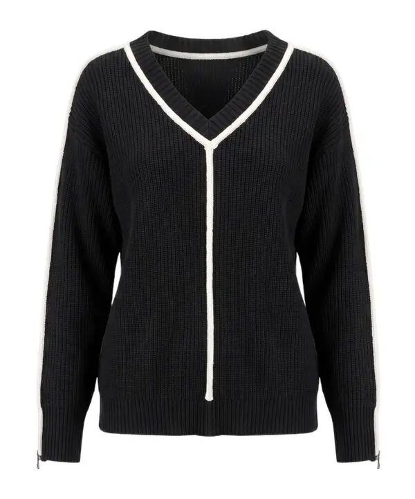 Patrizia Pepe V-neck Long-sleeve Knit Sweater