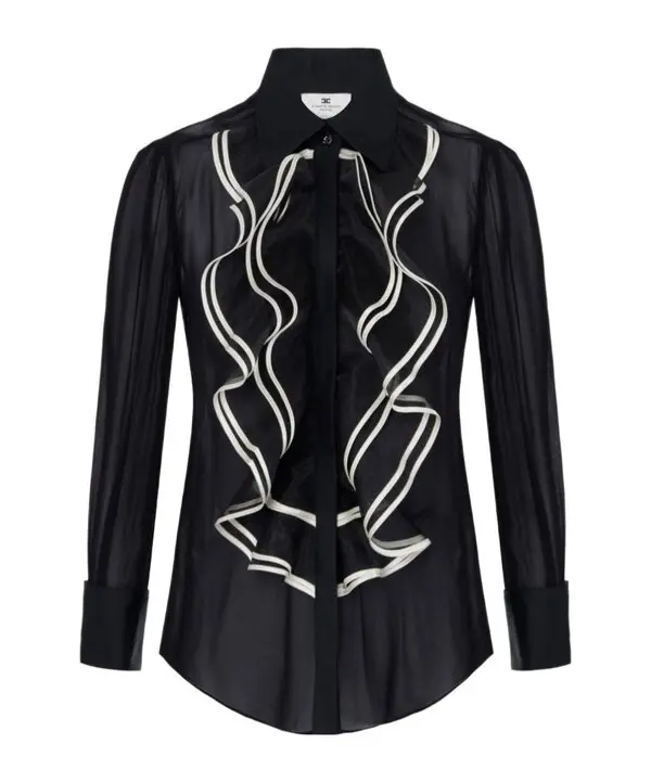 Elisabetta Franchi Ruffled Slim-fit Shirt