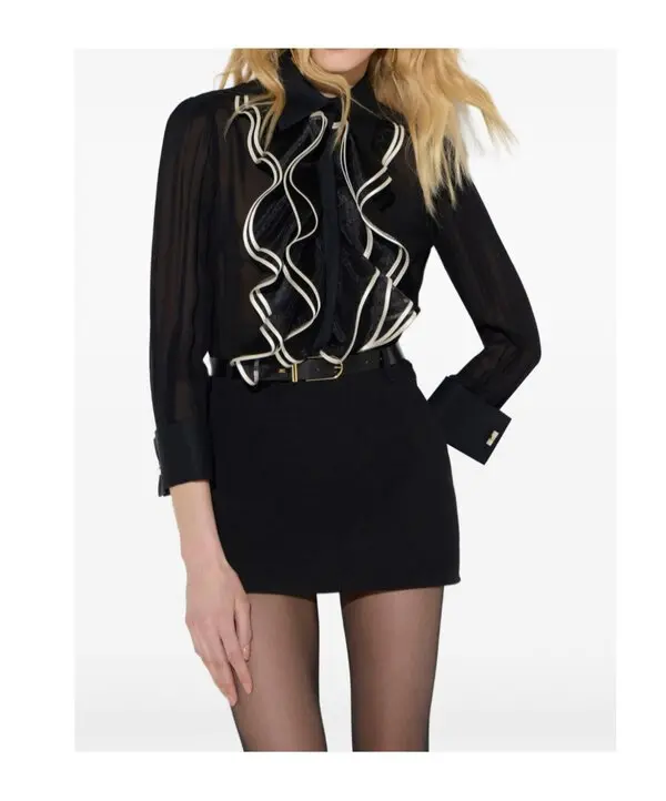 Elisabetta Franchi Ruffled Slim-fit Shirt