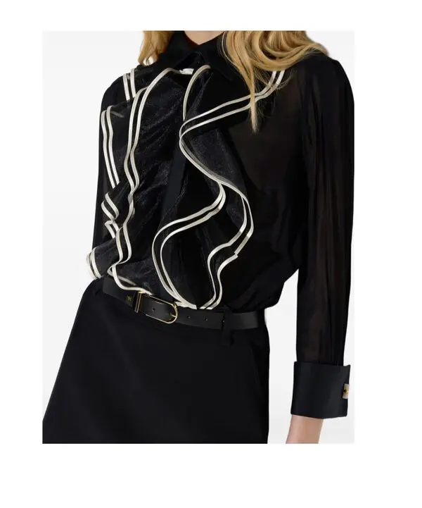 Elisabetta Franchi Ruffled Slim-fit Shirt