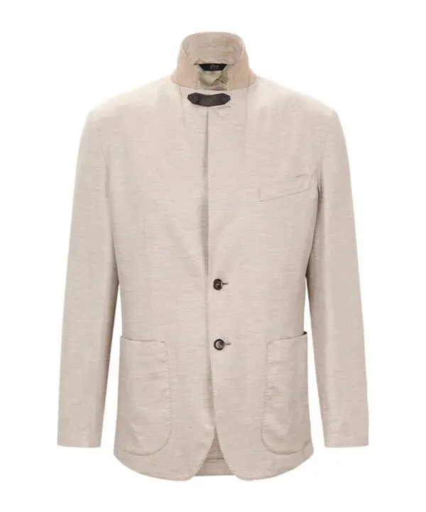 Brioni Blazer Chevrons Wool And Silk Jersey