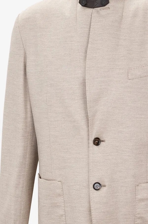 Brioni Blazer Chevrons Wool And Silk Jersey