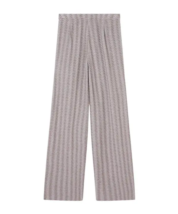 Emporio Armani Jacquard Wide-leg Knitted Trousers