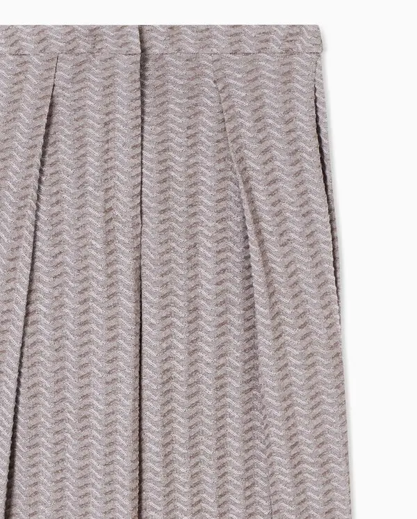 Emporio Armani Jacquard Wide-leg Knitted Trousers