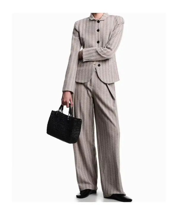 Emporio Armani Jacquard Wide-leg Knitted Trousers