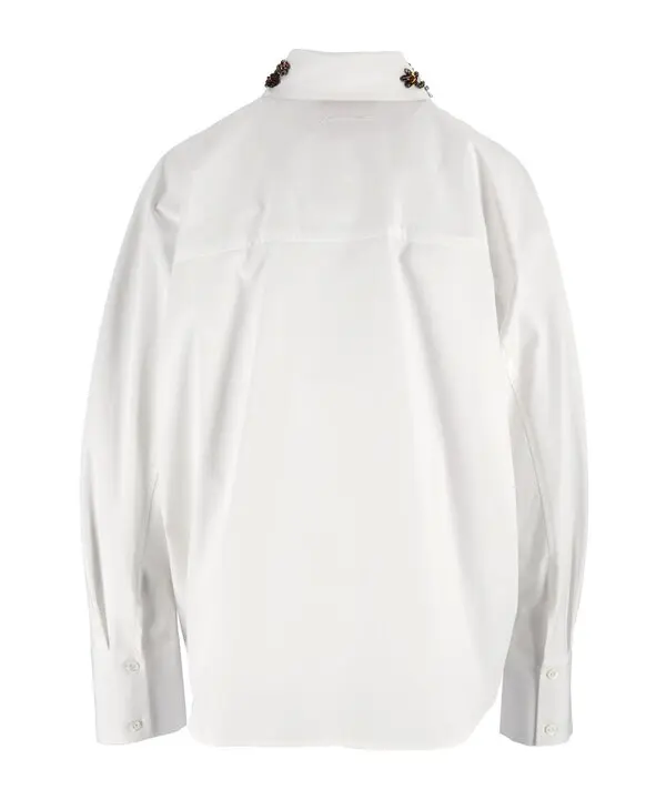 ERMANNO FIRENZE Embellished-collar Long-sleeve Shirt