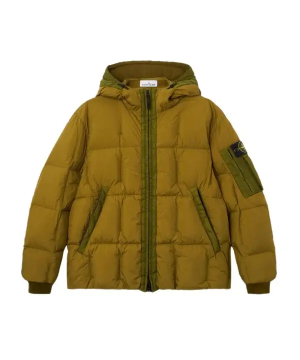 Stone Island Hooded Down Jacket With Wind Resistance
