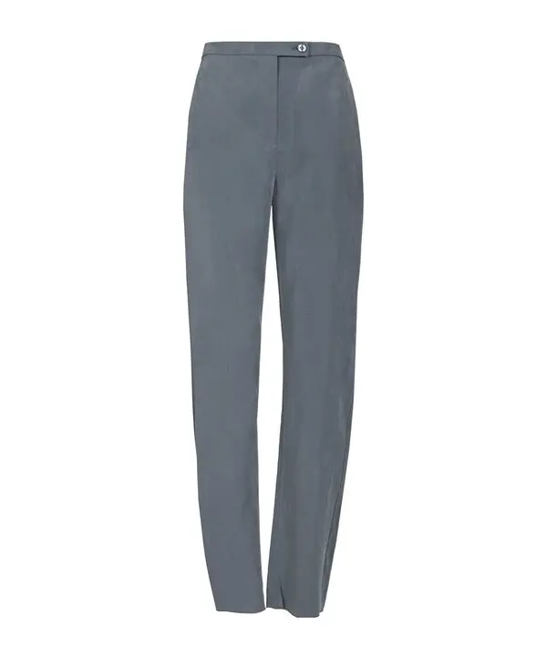 Emporio Armani Elastic-waist Straight Pants - Gray Blue
