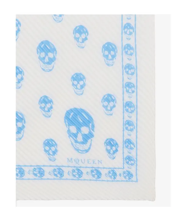 Alexander McQueen Pleated Skull-print Scarf