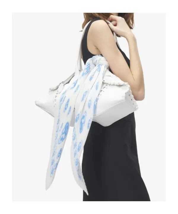 Alexander McQueen Pleated Skull-print Scarf