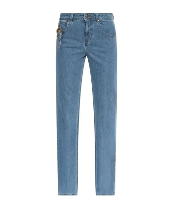Versace Slim-fit Buckle Detail Jeans - Blue