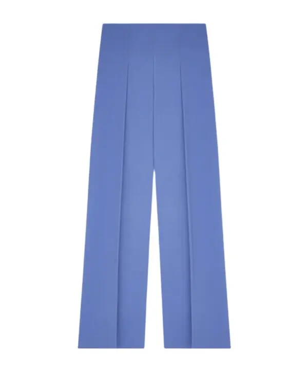 Emporio Armani High-waisted Wide-leg Pants With Back Zipper - Blue