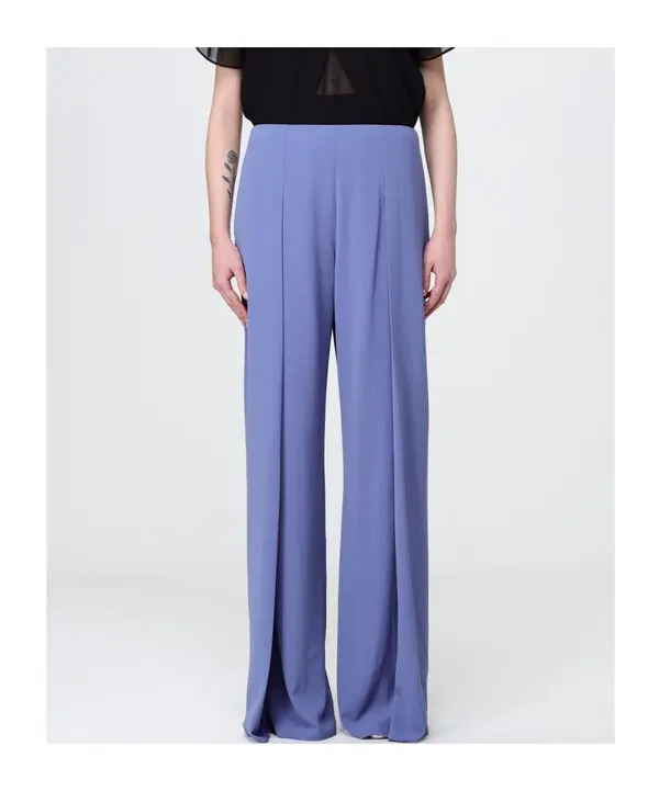 Emporio Armani High-waisted Wide-leg Pants With Back Zipper