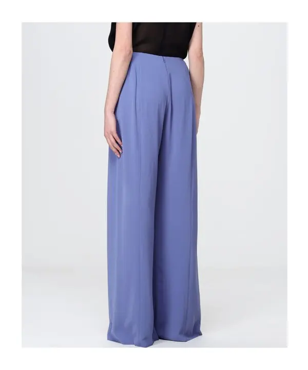 Emporio Armani High-waisted Wide-leg Pants With Back Zipper