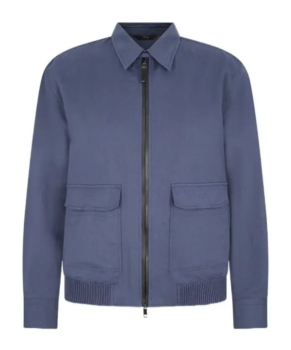 Brioni Linen-cotton Blend Zip-up Shirt Jacket