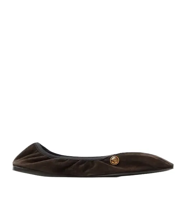 Versace Medallion Detail Ballet Flats - Black