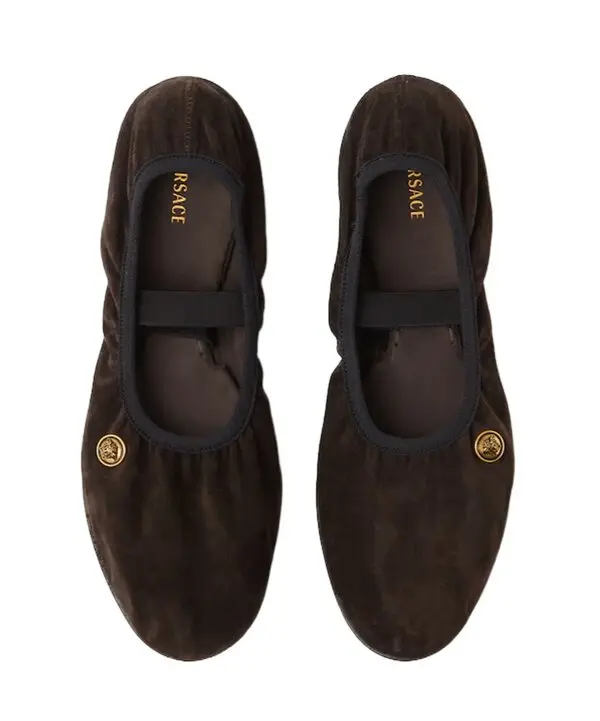 Versace Medallion Detail Ballet Flats - Black