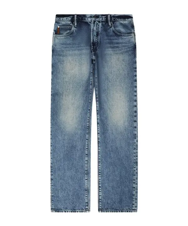 Emporio Armani Faded Straight-leg Jeans - Blue