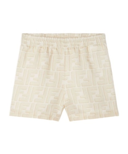Fendi Ff Logo Print Shorts - Beige