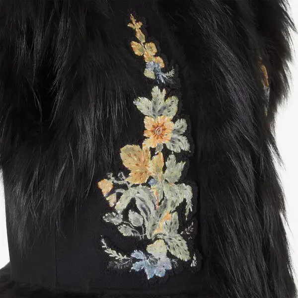 Fendi Wool Gilet With Embroidery And Fox Fur Trim