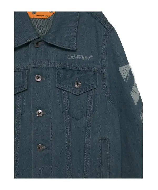 Off-White Diagonals Print Denim Jacket