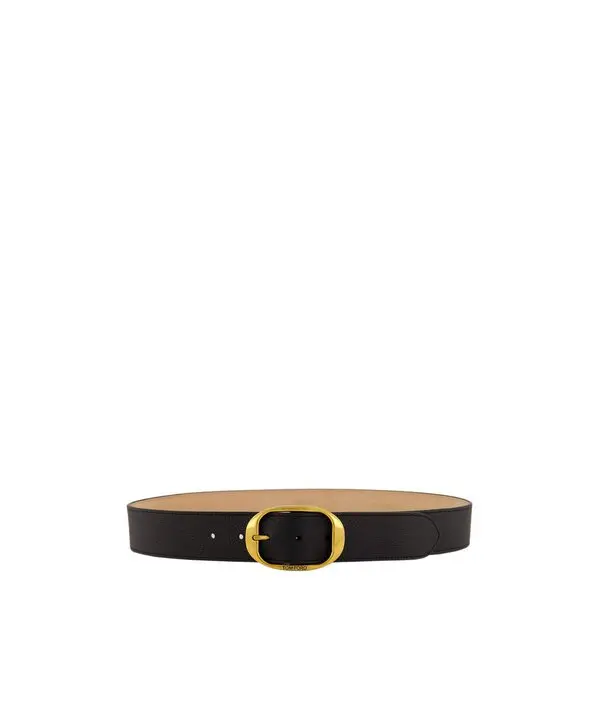 TOM FORD Leather Belt With Oval Buckle - Black