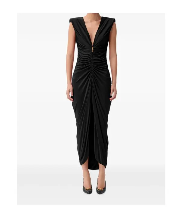 Versace Draped Gown With Medusa Hardware