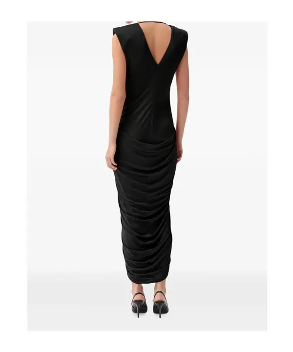 Versace Draped Gown With Medusa Hardware