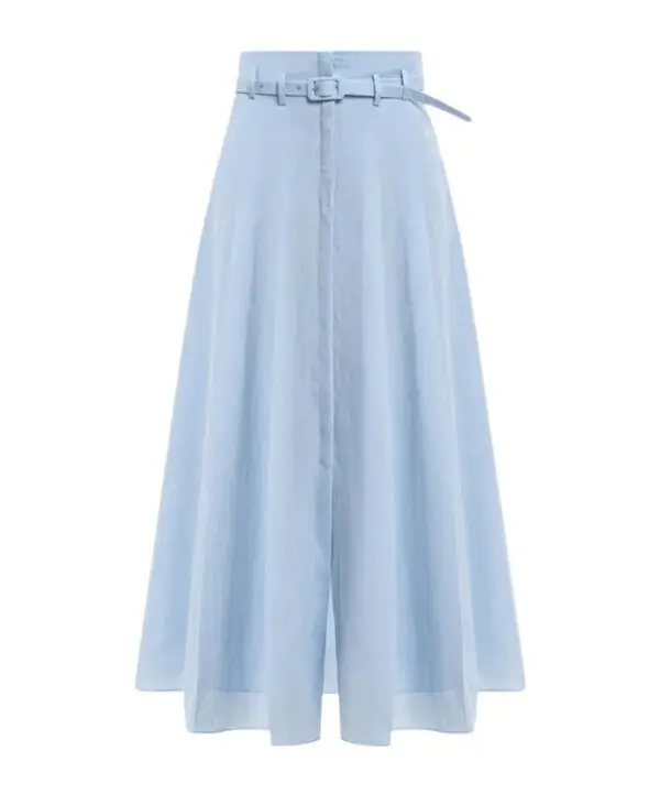 Gabriela Hearst Belted Midi Skirt - Light Blue