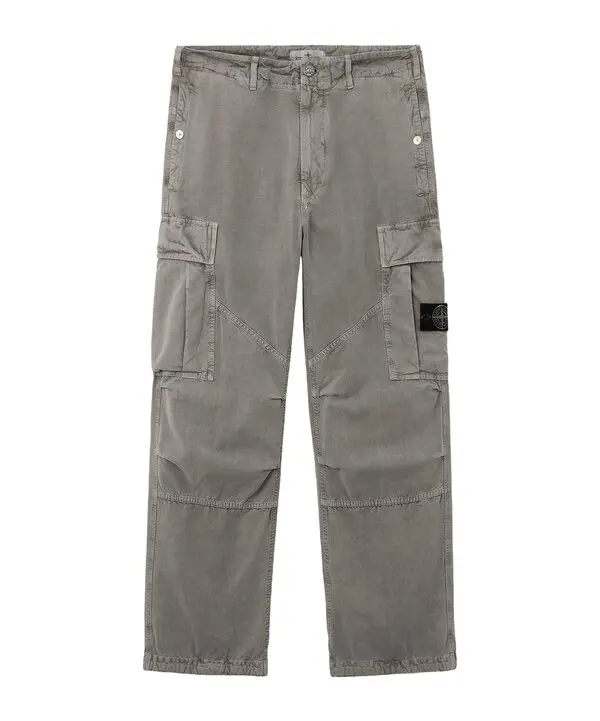 Stone Island Loose-fit Cargo Trousers With Drawstring Cuffs