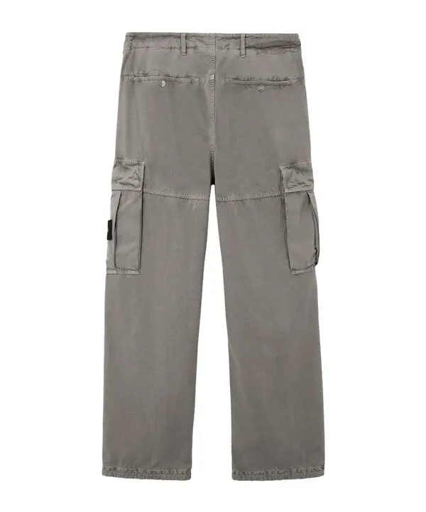 Stone Island Loose-fit Cargo Trousers With Drawstring Cuffs