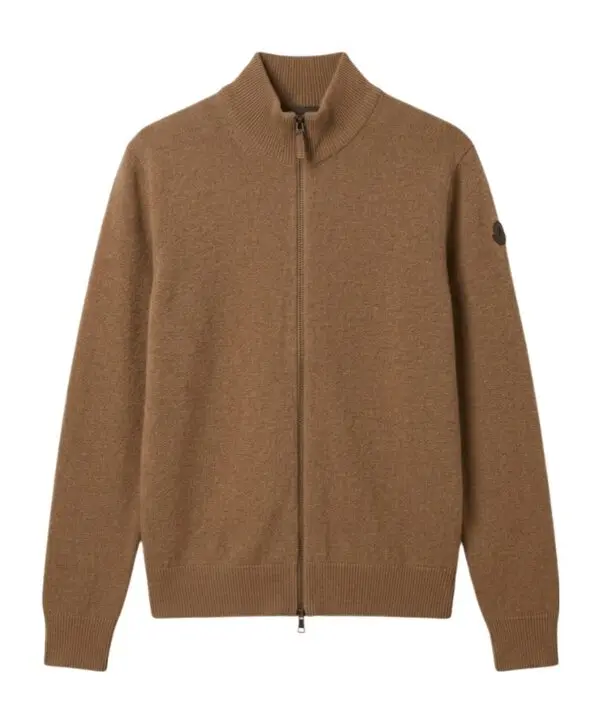 Moncler Long Sleeve Zip-up High Neck Knit Top