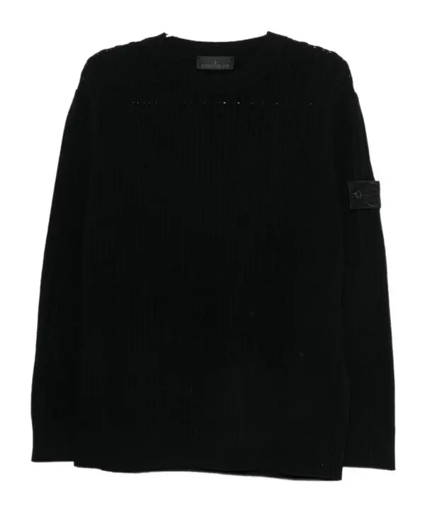 Stone Island Long-sleeve Pullover Sweater - Black
