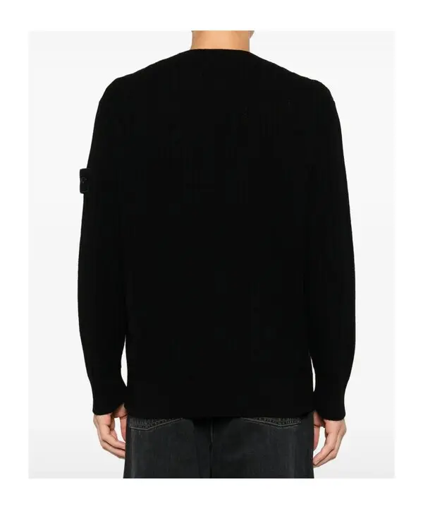 Stone Island Long Sleeve Pullover Sweater - Black