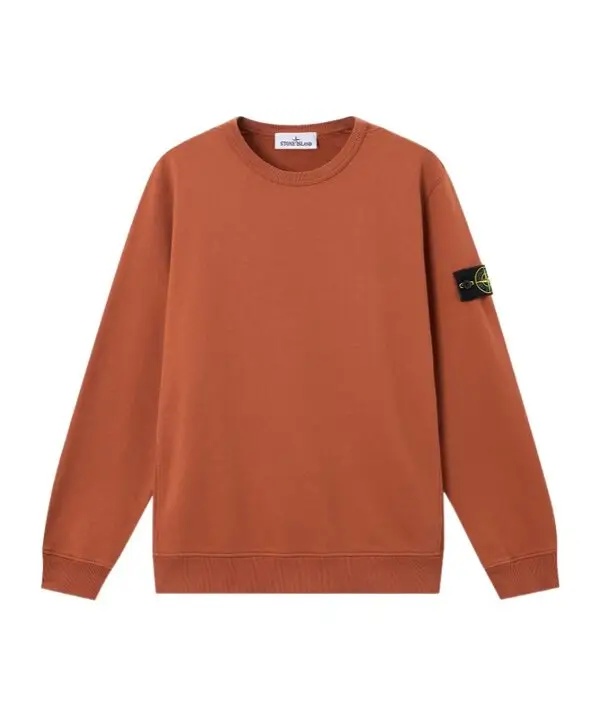 Stone Island Regular-fit Crewneck Sweatshirt With Ribbed Inserts