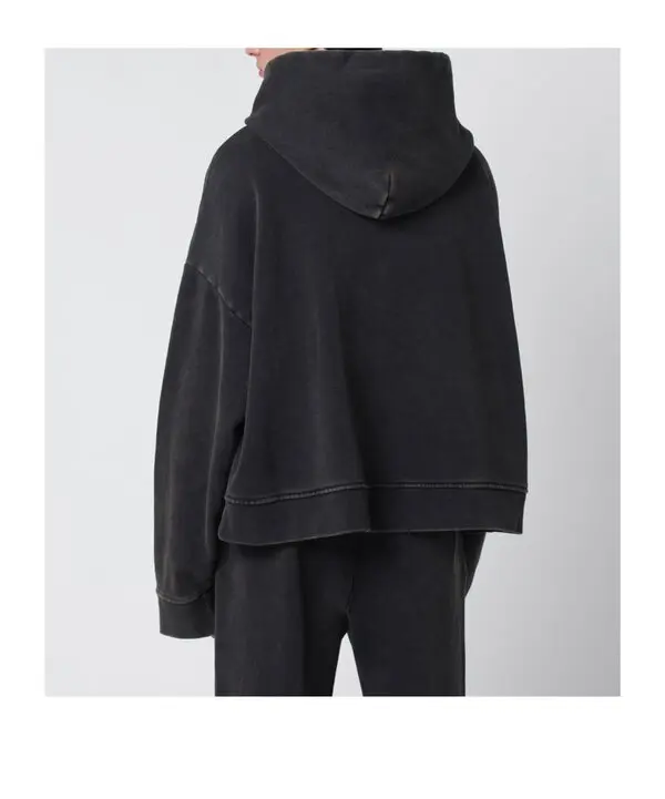 ENTIRE STUDIOS Distressed Pocket Hoodie - Washed Black