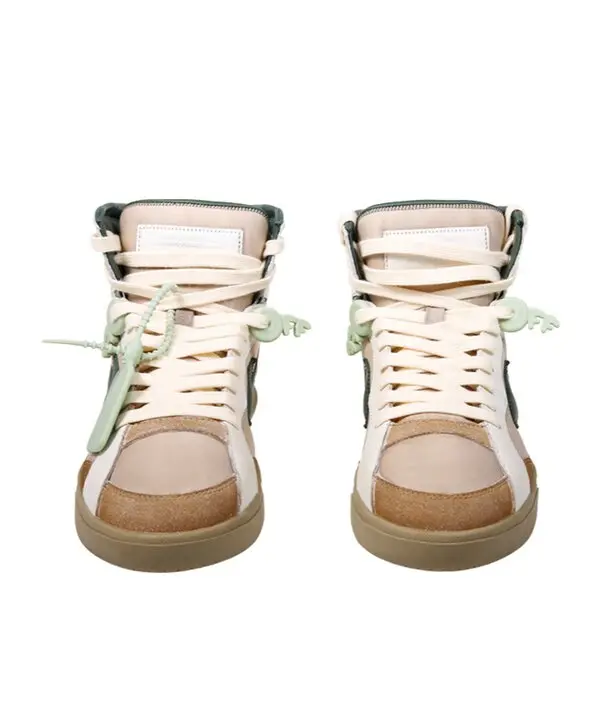 Off-White High-top Sneakers - Beige/dk Grey