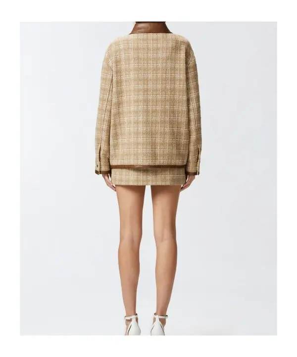 Pinko Checked Tweed Blouson Jacket