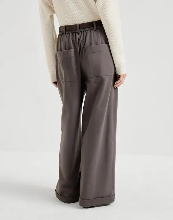 Brunello Cucinelli Palazzo Pants With Monili Detail