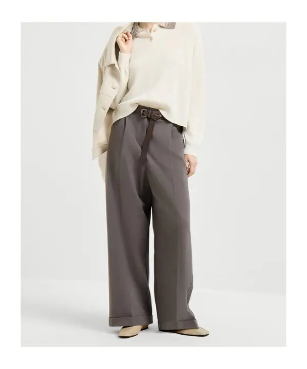 Brunello Cucinelli Palazzo Pants With Monili Detail