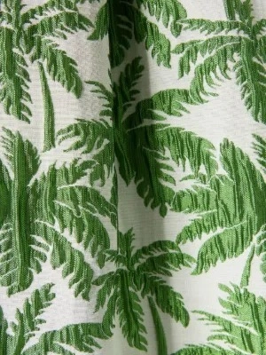 La DoubleJ Filter Palm-print Strapless Midi Dress