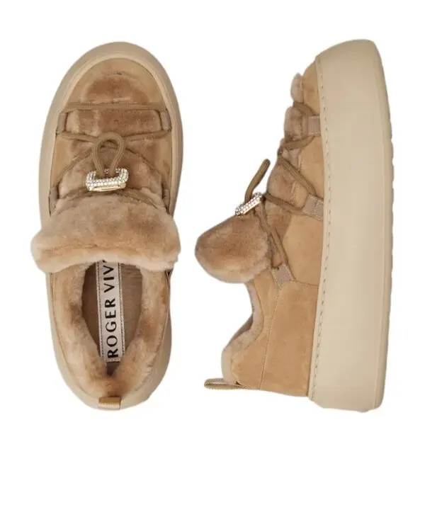ROGER VIVIER Viv' Up Sneakers With Crystal Buckle