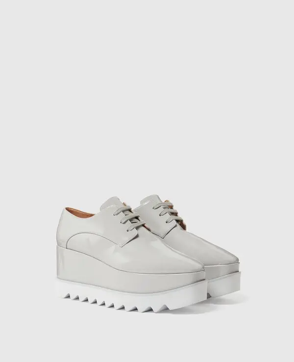 Stella McCartney Lace-up Platform Shoes - Light Gray