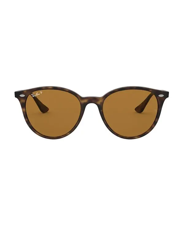Ray-ban Round Frame Polarized Sunglasses - Brown