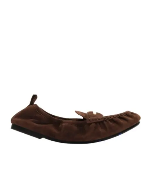 Burberry Logo Plaque Ruched Ballerinas - Hazel-brown